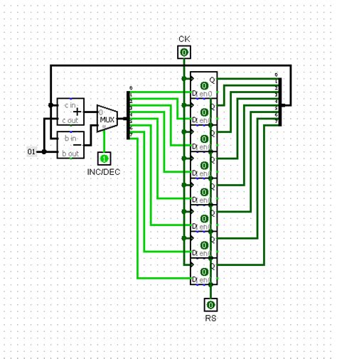 Creating An 8 Bit Updown Counter Using D Flip Flops Rlogisim