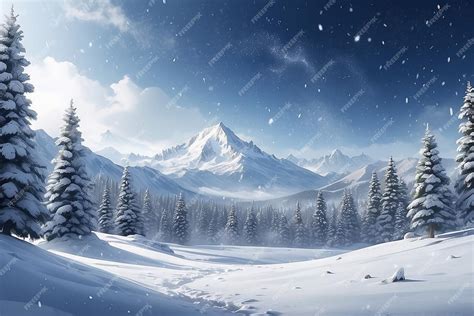 premium photo realistic snowfall wallpaper concept
