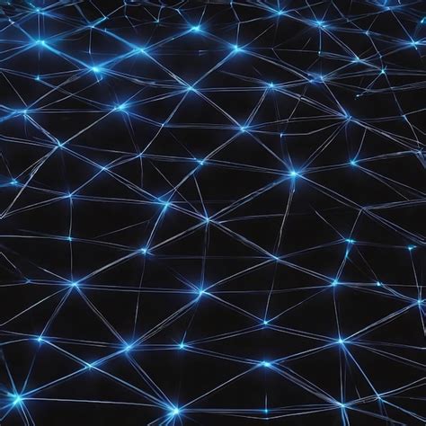 Premium Photo Abstract Grid With Blue Light On Black Background