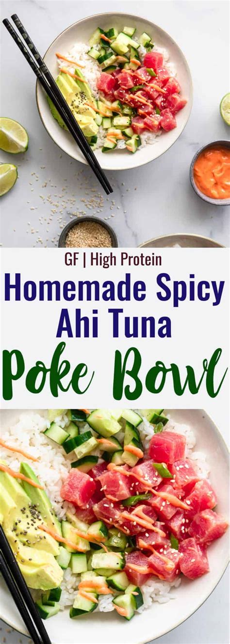Spicy Ahi Tuna Poke Bowl Recipe Food Faith Fitness