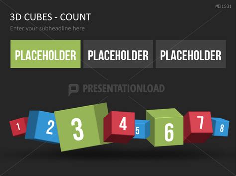 Cubes With Numbers PowerPoint Template
