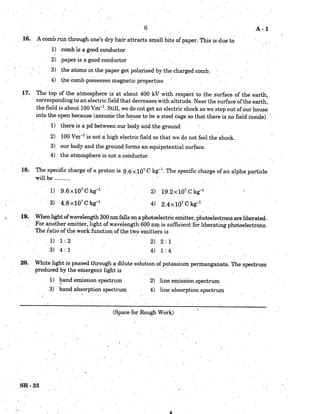 KCET Physics Question Paper PDF