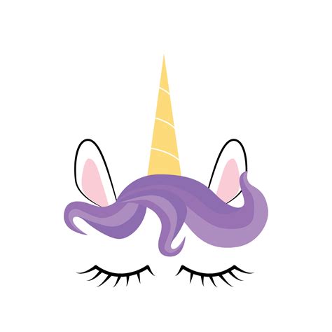 Fabulous Cute Unicorn With Golden Gilded Horn And Closed Eyes 15366020