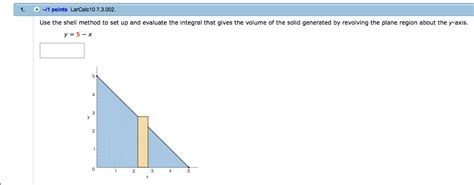 solved use the shell method to set up and evaluate the