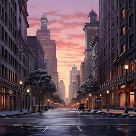 Premium Ai Image A City Dawn