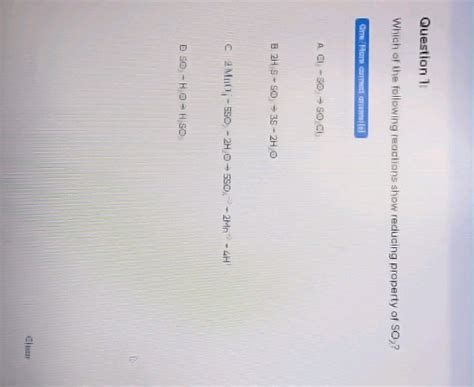 Question 1 Which of the following reactions | StudyX