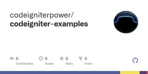 Github Codeigniterpowercodeigniter Examples