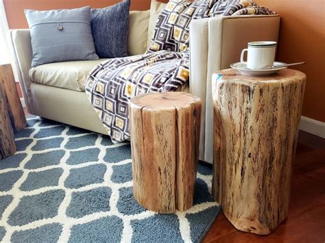 Log Stump Table Rustic Nightstand Rustic Stools Rustic Side Table