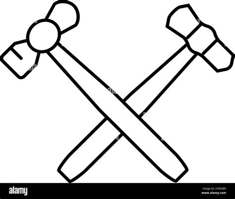 Hammer Blacksmith Line Icon Vector Illustration Stock Vector Image