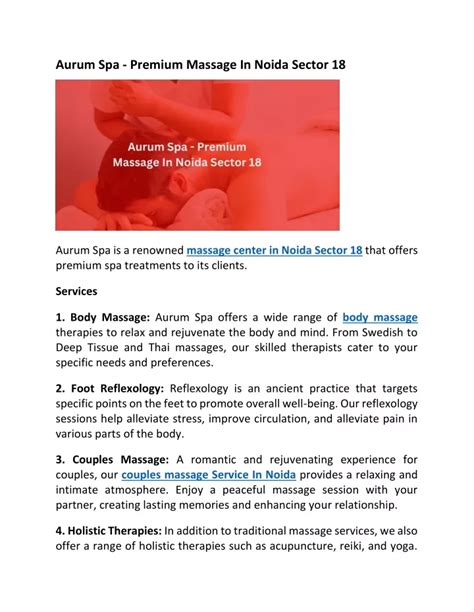 Ppt Aurum Spa Premium Massage In Noida Sector 18 Powerpoint