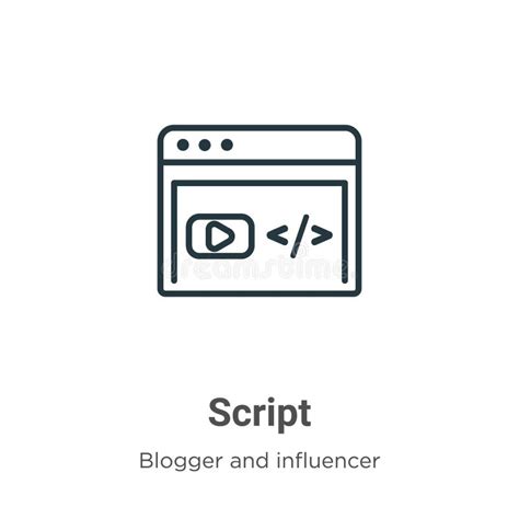 Script Outline Vector Icon Thin Line Black Script Icon Flat Vector