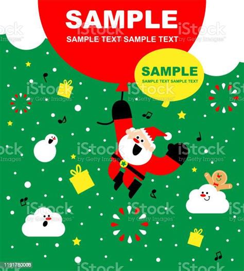 Kartu Ucapan Selamat Natal Dan Tahun Baru Dengan Santa Claus Memegang