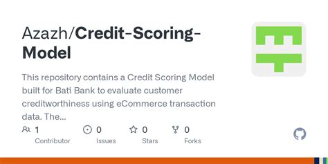 Github Azazh Credit Scoring Model This Repository Contains A Credit Scoring Model Built For