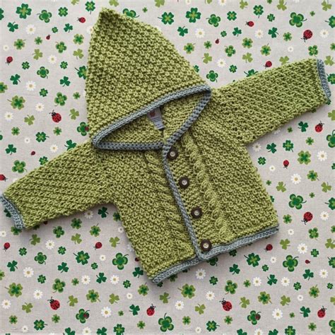 Strickjacke Mit Kapuze Trachtenjacke Kapuzenjacke Junge Grün Grau