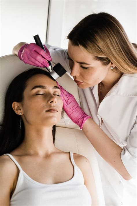 Dermatoscopy Of Skin Lesions And Moles With Dermatoscope For Preventing Skin Cancer And Melanoma