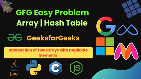 Intersection Of Two Arrays With Duplicate Elements Gfg Practice Gfg