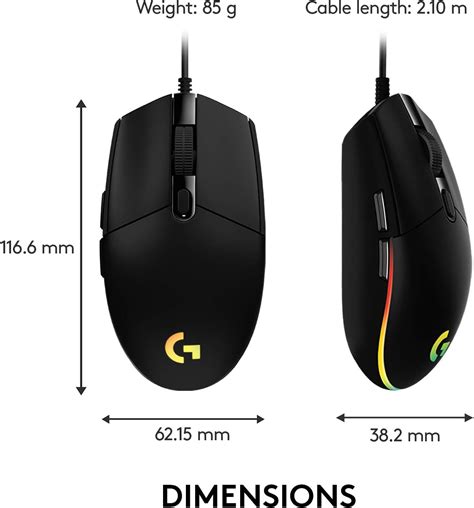 Logitech G203 Wired Gaming Mouse 8 000 Dpi Rainbow Optical Effect