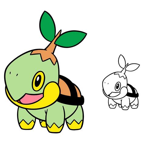 Turtwig Pokemon SVG Cut File Layered Digital Template C Inspire
