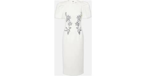 Rebecca Vallance Bridal Recut Embellished Midi Dress In White Lyst Uk