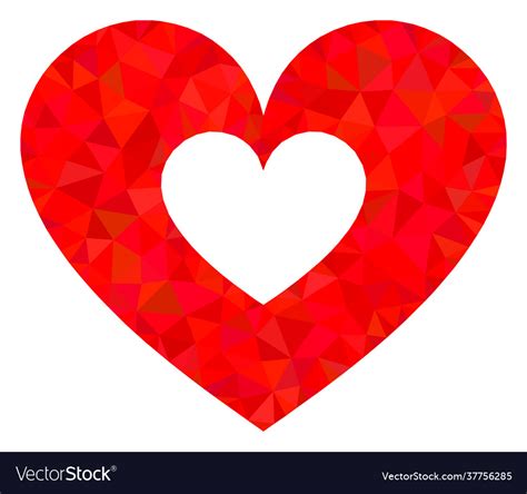 Love Heart Polygonal Lowpoly Flat Icon Royalty Free Vector