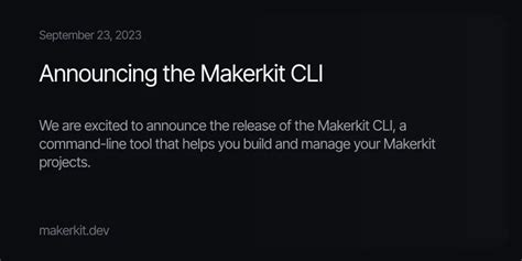 announcing the makerkit cli
