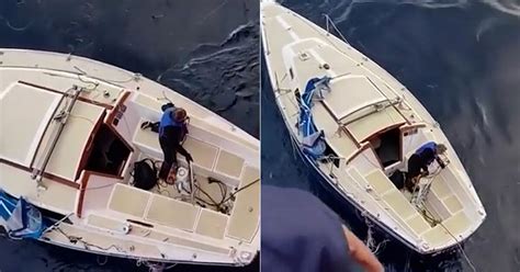 Rescataron A Dos Hombres Y Su Perra Tras Sobrevivir 10 Días A La Deriva