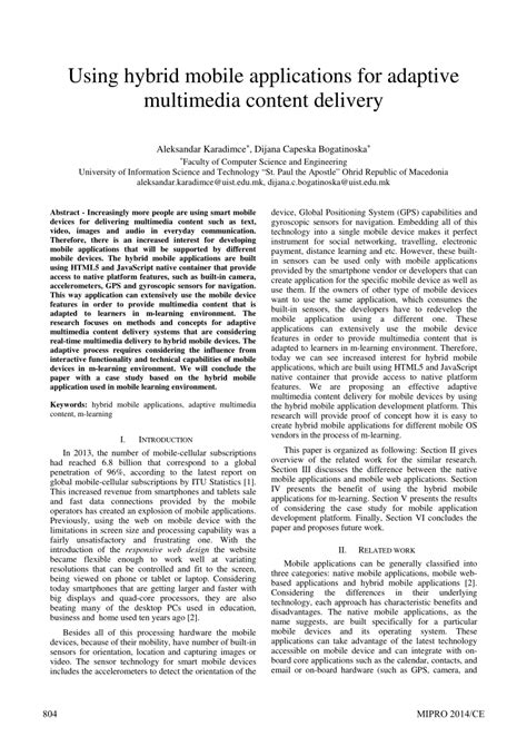 Pdf Using Hybrid Mobile Applications For Adaptive Multimedia Content