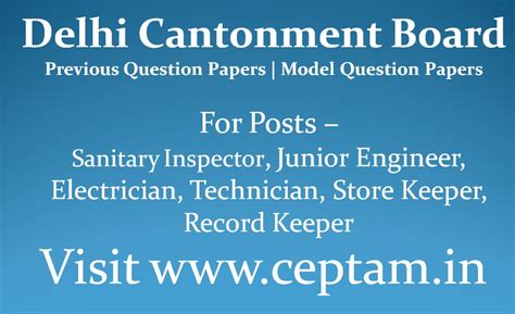Delhi Cantonment Board Previous Year Papers CEPTAM