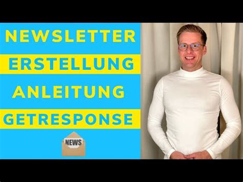 Newsletter Erstellung Komplettanleitung Deutsch GetResponse YouTube
