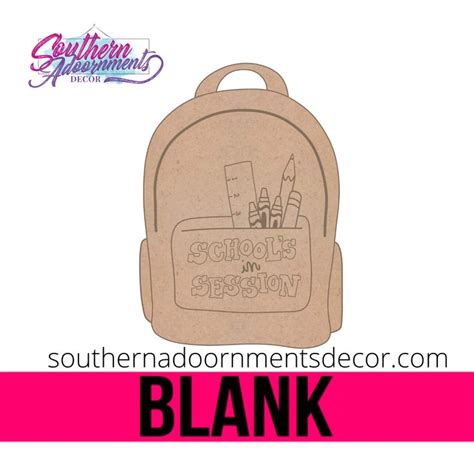 School Backpack Blank Porch Signs School Backpacks Door Hangers