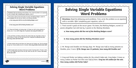 Sixth Grade Problem Solving Worksheets