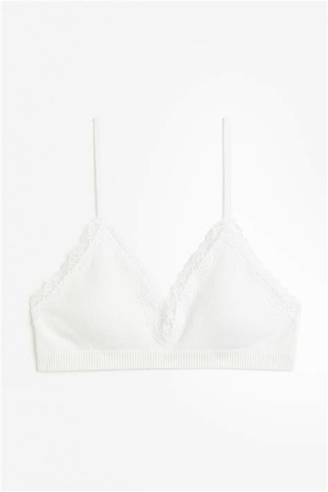 Seamless Soft Bra White Ladies Handm Gb