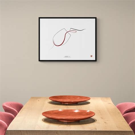 Wine Line Drawing Etsy