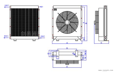 剑邑牌al404 Ca2铝合金空气冷却散热器 铝质翅片式液压冷却器 空气冷却式换热器 谷瀑环保