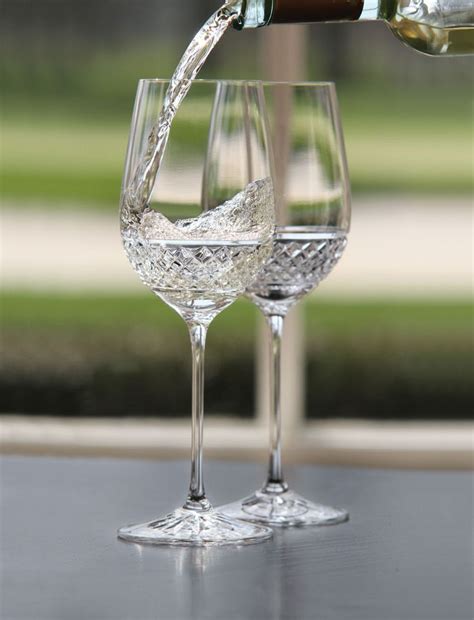 Cashs Ireland Cooper Crystal White Wine Glasses Pair Vintage Wine
