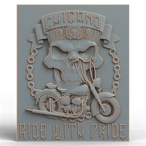 3d File 3d Model Stl File For Cnc Router Laser And 3d Printer 0574 Biker