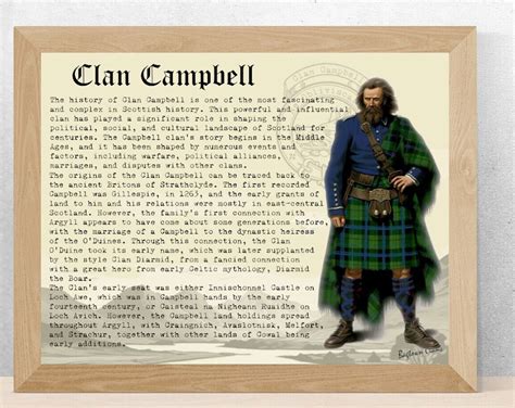 Clan Campbell Scottish History Poster Etsy