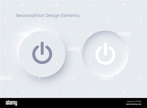 editable neumorphism on off round shape power button set circle