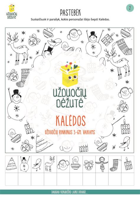 Užduotys vaikams spausdinti "Kalėdų" tema - Užduočių Dėžutė