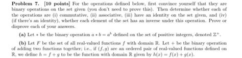 Solved Problem 7 10 Points For The Operations Defined