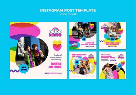Free Psd Flat Design Pride Month Instagram Posts