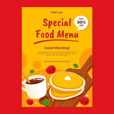 Free Vector Hand Drawn Breakfast Flyer Template