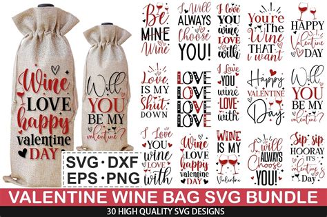 Valentines Day Wine Bag Svg Bundle Graphic By Fokira · Creative Fabrica