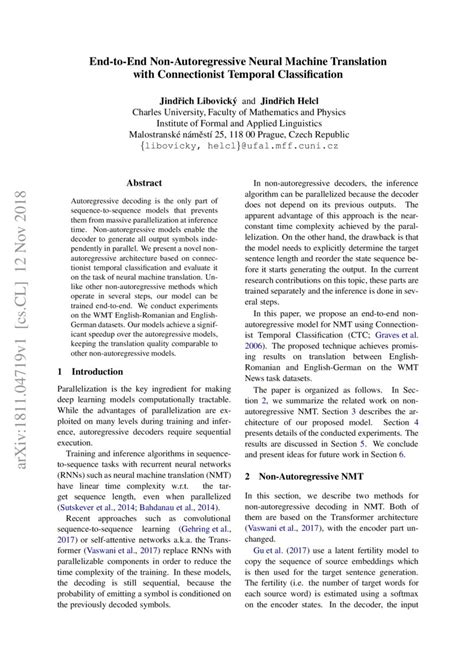 End To End Non Autoregressive Neural Machine Translation With