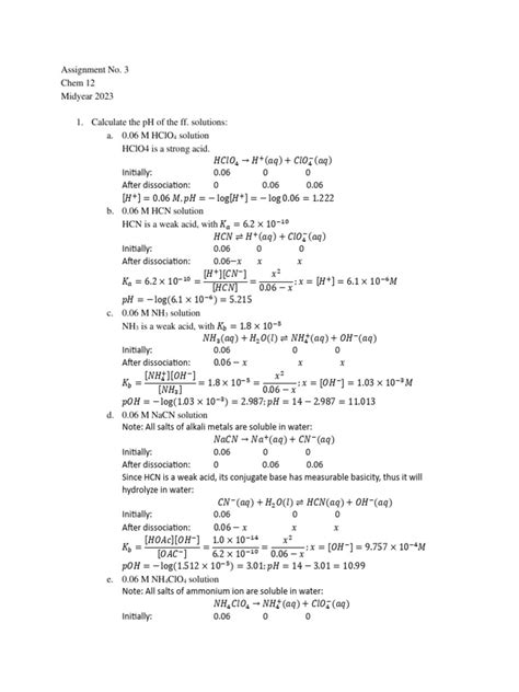 Assignment 3 Soln Pdf Titration Chemistry