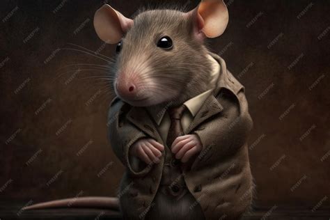 Premium Photo Sad Rat Character In Suit Concept Of Rat Race