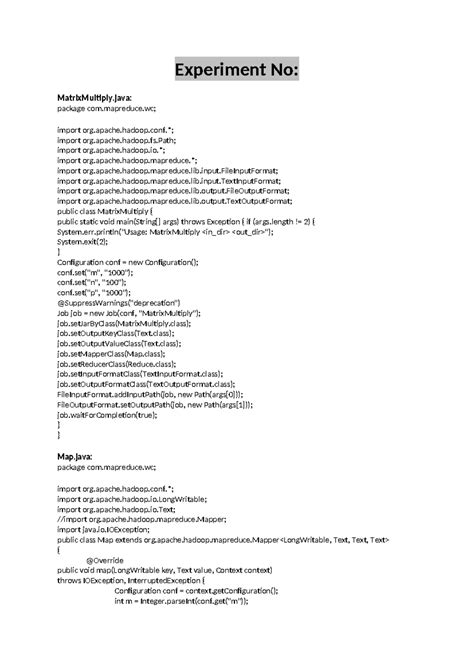 Bda Exp 04 Matrix Multiplication Implementation And Results Studocu