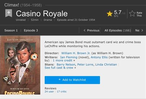 First James Bond” In Film Part Of The Climax” Anthology Television