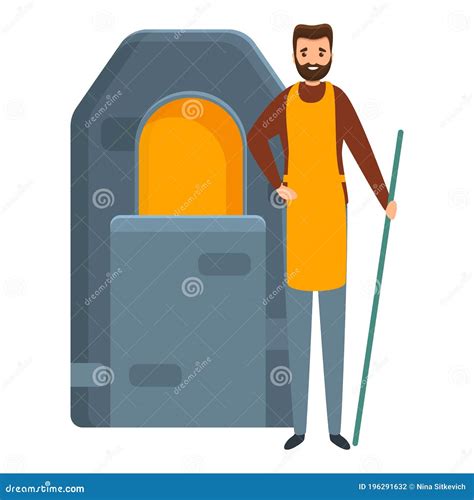 Oven Glass Blower Icon Cartoon Style Stock Vector Illustration Of