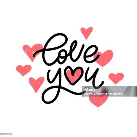 당신을 사랑해요 난 당신을 마음 슬로건 T 셔츠 발렌타인 데이 인사말 카드 서예 손으로 그린 디자인 요소 필기 모던 브러쉬